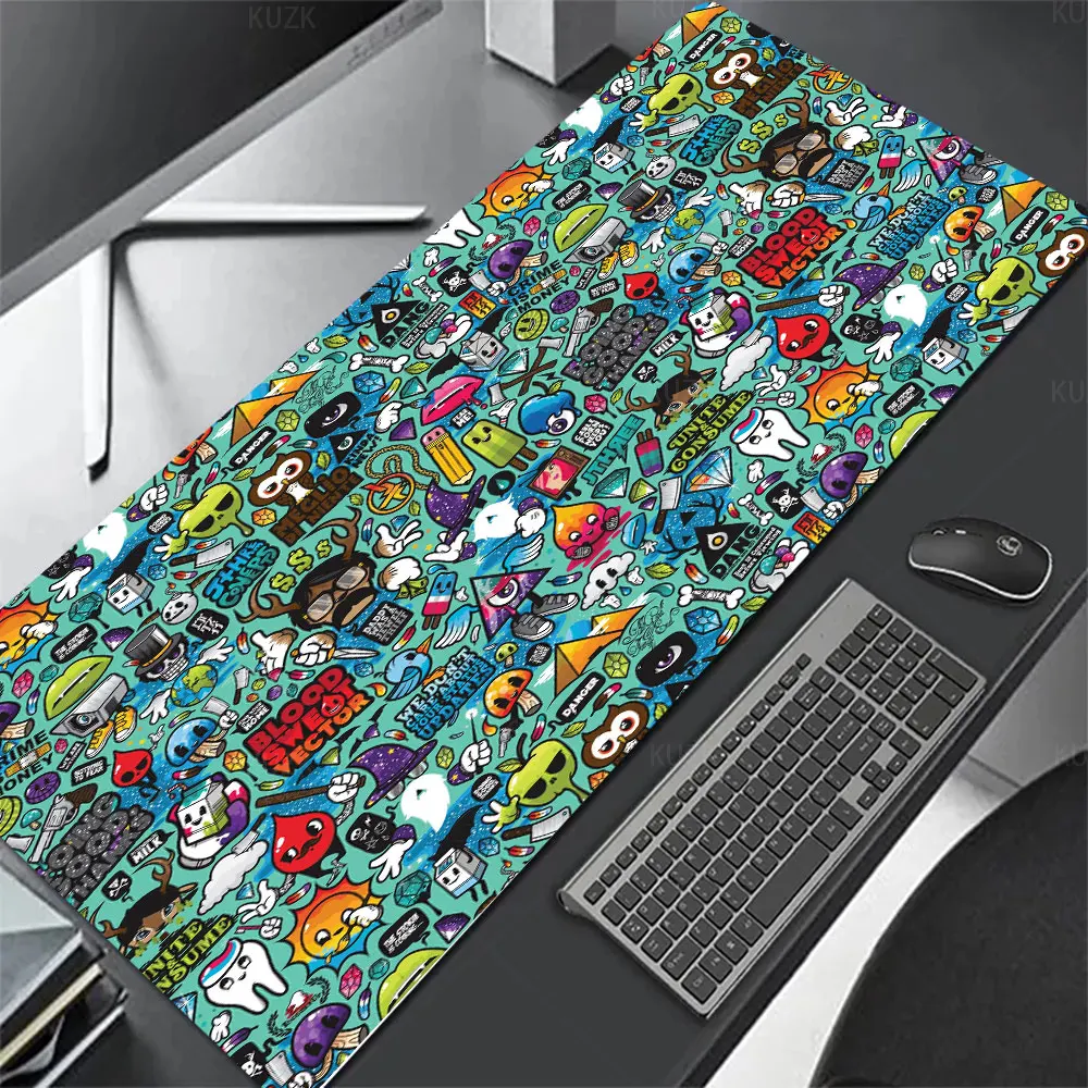Funky-Graffiti-Gamer-Mousepad-Desk-Mat-Keyboard-Pad-Anime-Gaming-Mouse ...