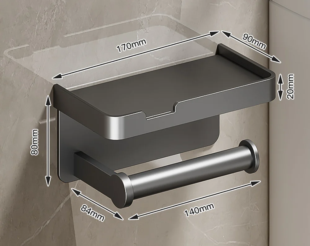 Porte Papier Toilette,Grand Porte-Rouleau de Papier Toilette Mural avec ...