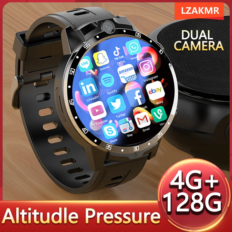 신제품 4G LTE 경량 스마트워치 X600S 듀얼 카메라 128GB, GPS, 남자 와이파이, 비디오 통화, 체온, 고도, 1 ...