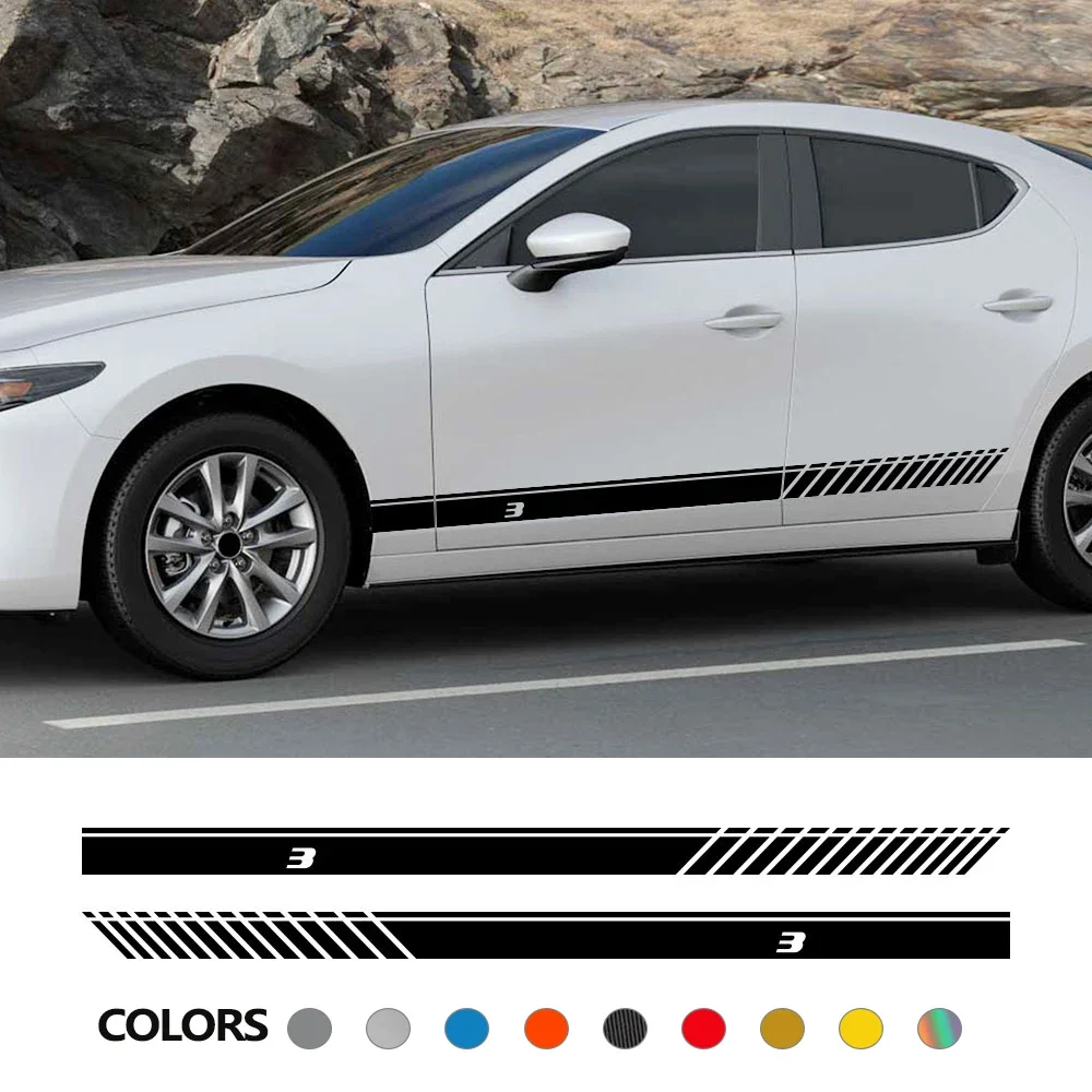 2Pcs-Car-Side-Stickers-For-Mazda-3-Sedan-Hatchback-Graphics-Stripe ...