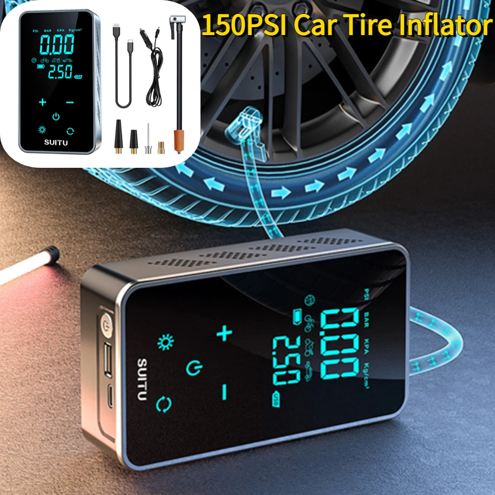 Handheld-Tire-Pump-High-Precision-Portable-Tyre-Inflator-LCD-Display ...