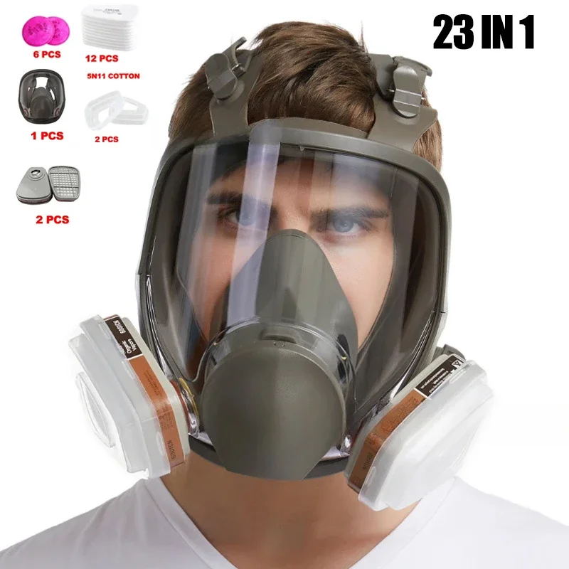 Full Face 6800 Gas Mask Spray Protective Mask Industrial Gas Mask ...