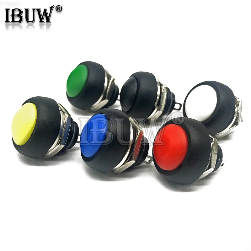 6PCS-Mini-12mm-Waterproof-Momentary-ON-OFF-Push-Button-Round-Switch-PBS ...