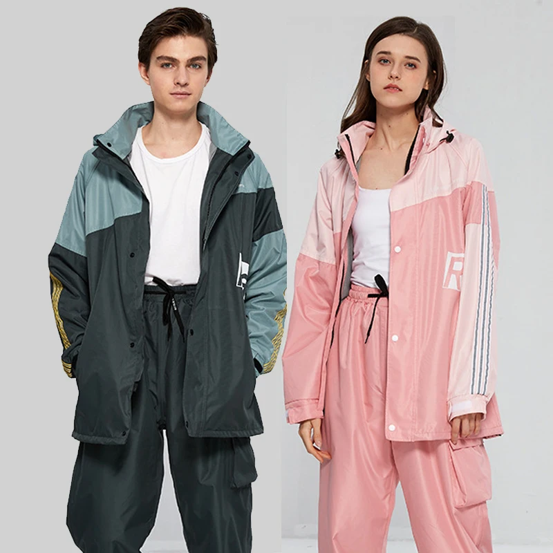 Adult Split Raincoat Suit Fashion Waterproof Motorcycle Rain Coat and ...