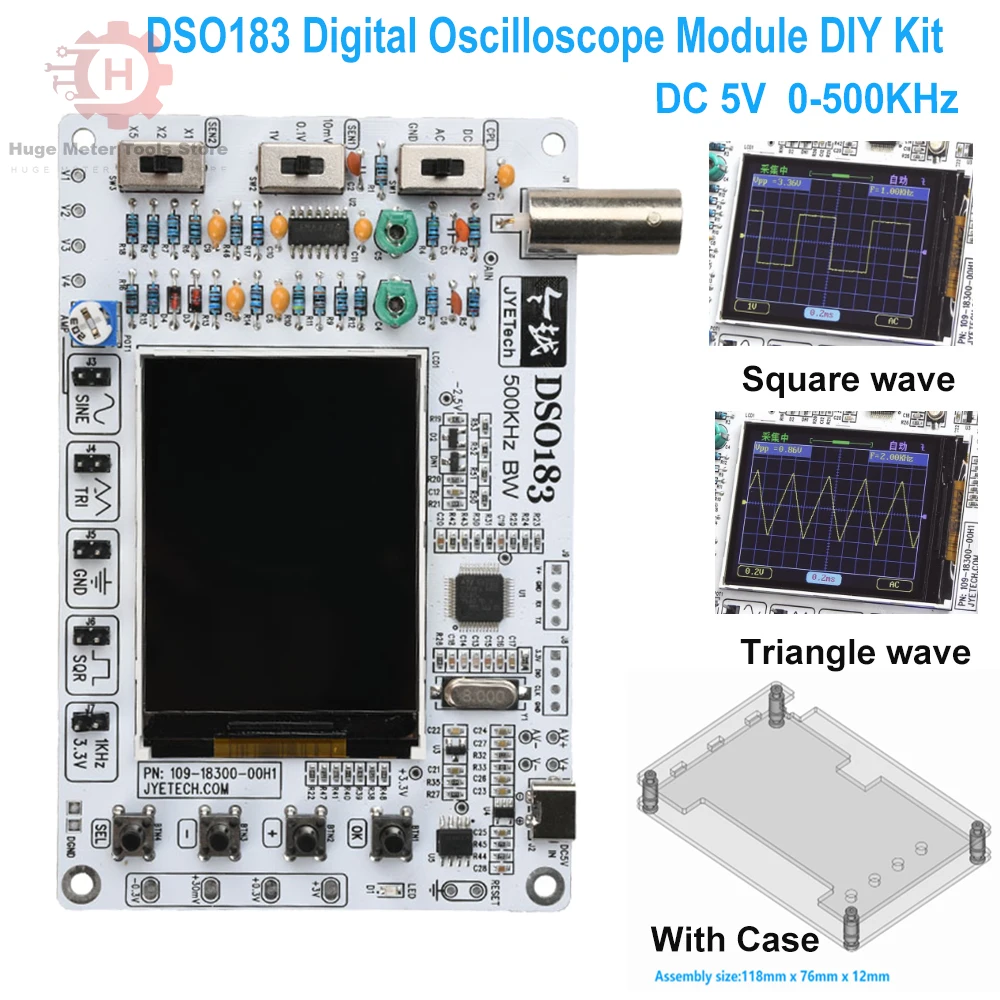 DC 5V DSO183 デジタルオシロスコープ DIY ルーズパーツ教育実習電子生産キット 0-500KHz タイプ C インターフェース ...