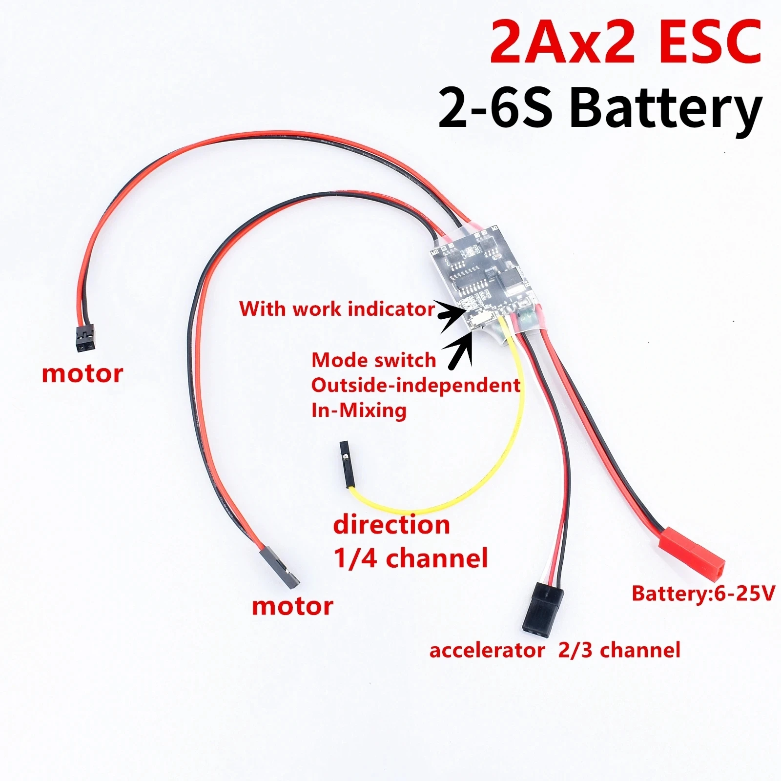 40AX2 5Ax2 2Ax2 Dual Way Bidirectional Brushed Electric Speed ...
