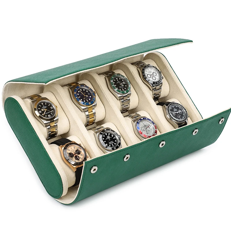 Luxury-8-Slots-Watch-Roll-Travel-Case-Saffiano-Leather-Watch-Storage ...