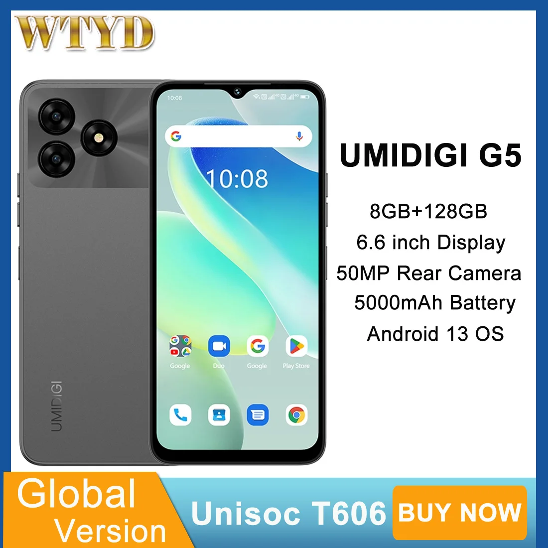 UMIDIGI-G5-Smartphone-8GB-128GB-6-6-inch-Android-13-Unisoc-T606-Octa ...