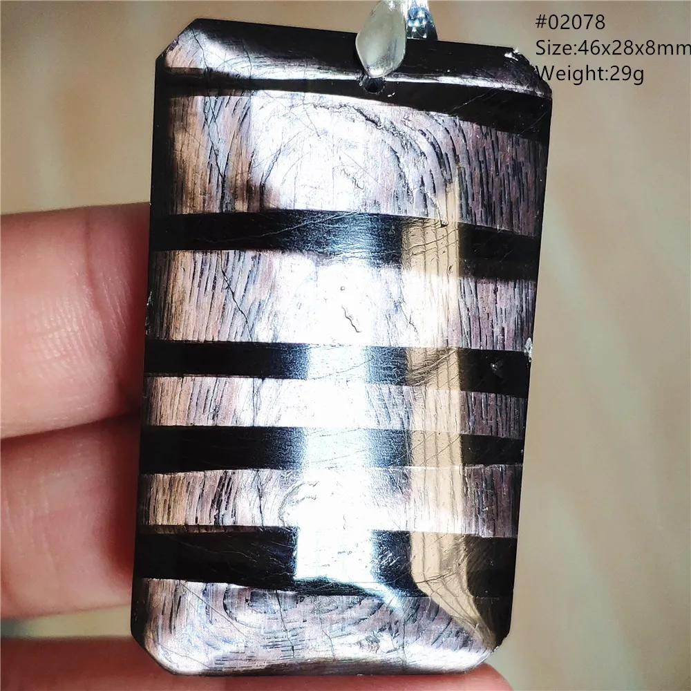 Natural Black Hypersthene Rectangle Pendant Jewelry Women Men Egypt ...
