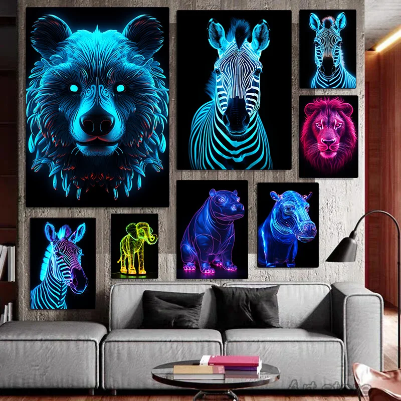 Neon Animal Paintings