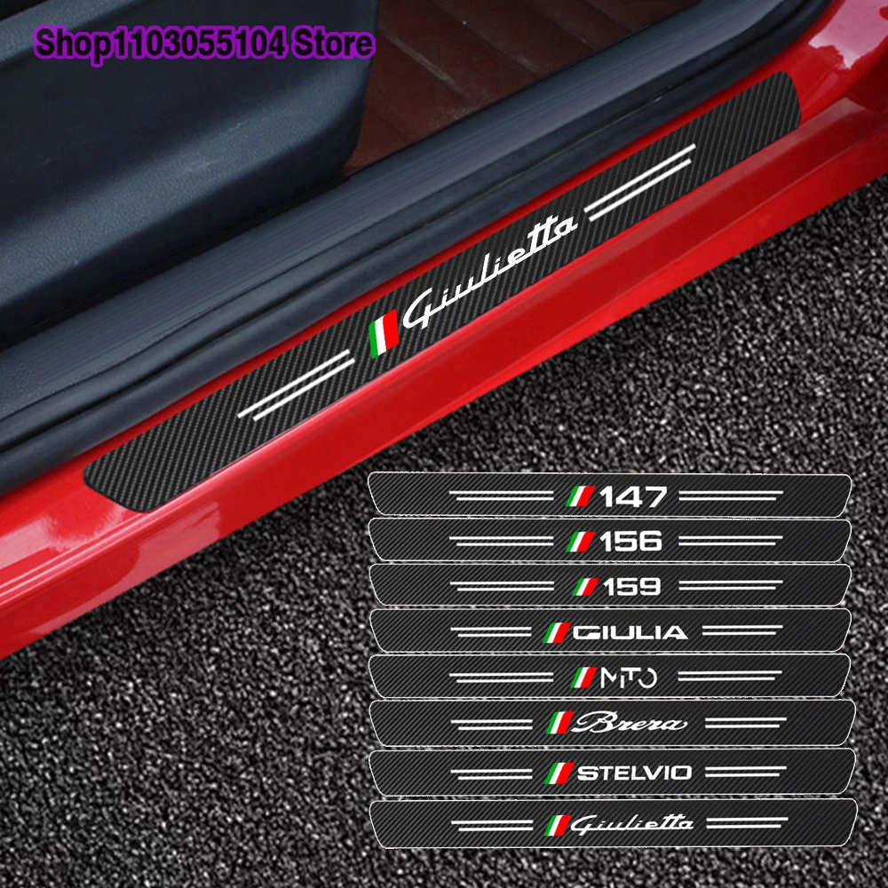 4pcs-Carbon-Fiber-Car-Door-Sill-Sticker-For-Alfa-Romeo-Giulietta-Mito ...