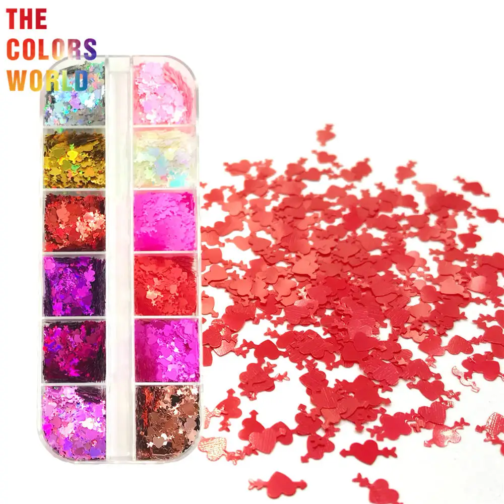 TCT-749-Cupid-s-Arrow-Romantic-Heart-Love-Nails-Art-Shinny-Glitter-Cute ...