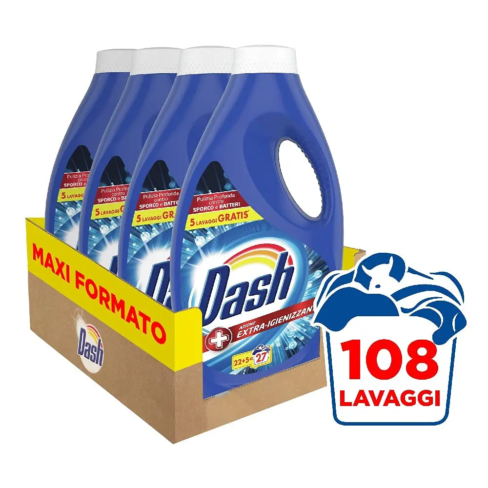 Détergent liquide pour machine à laver Dash, 108 rondelles, (4x27 ...