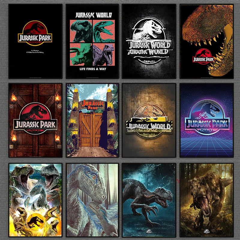 Jurassic Park Dinosaur World Movie Poster Home Decoration Print Canvas ...