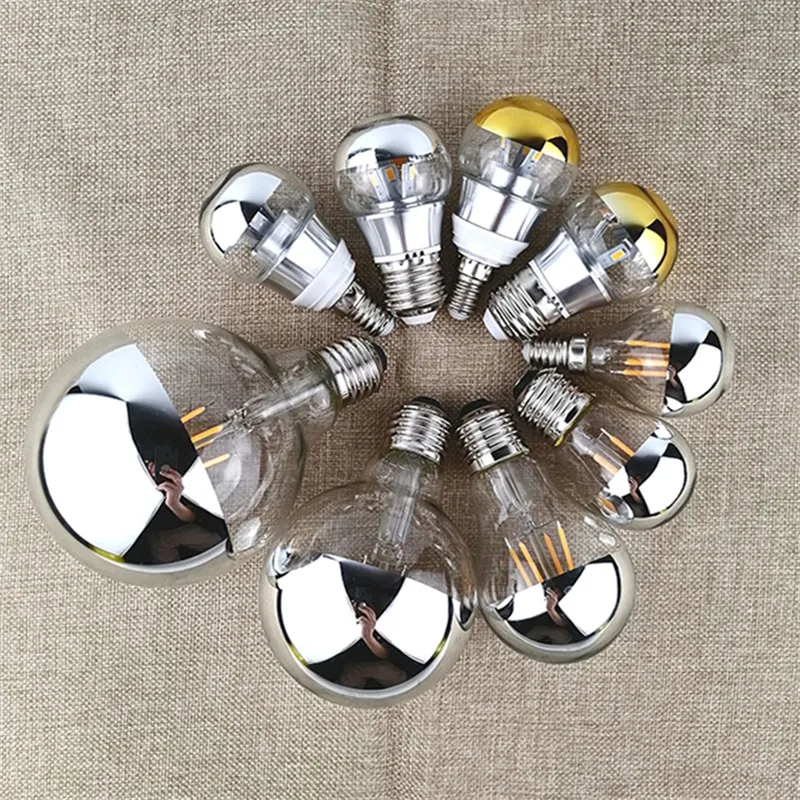 Edison-LED-Filament-Bulbs-4W-E27-E14-Silver-Dipped-Lightbulb-Gold-Semi ...
