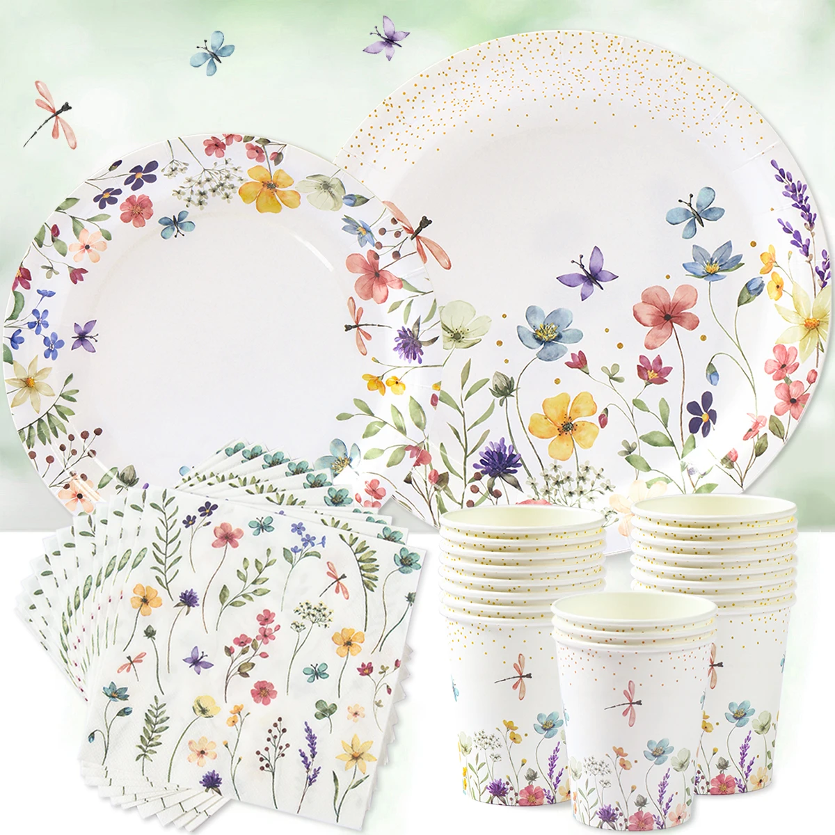Wild Flower Themed Party Decor Disposable Tableware Wild Flower Dining ...