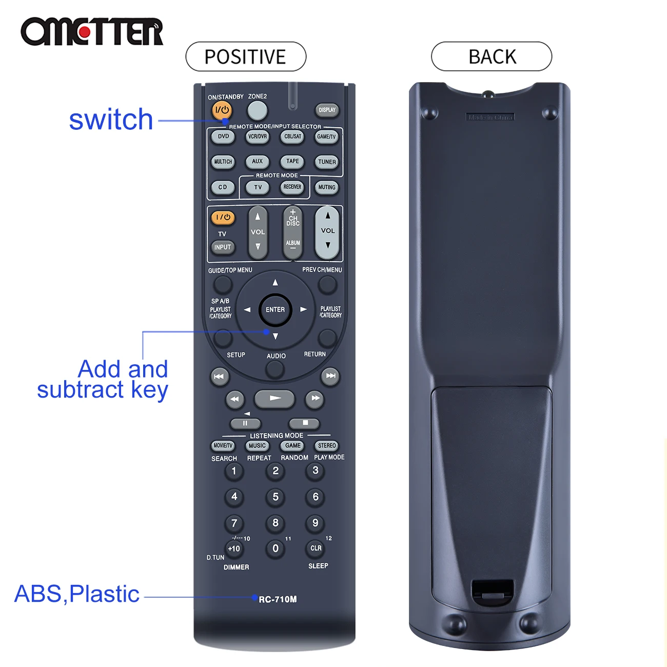 for Onkyo RC-710M RC-707M Channel AV Audio Video Receiver Remote ...