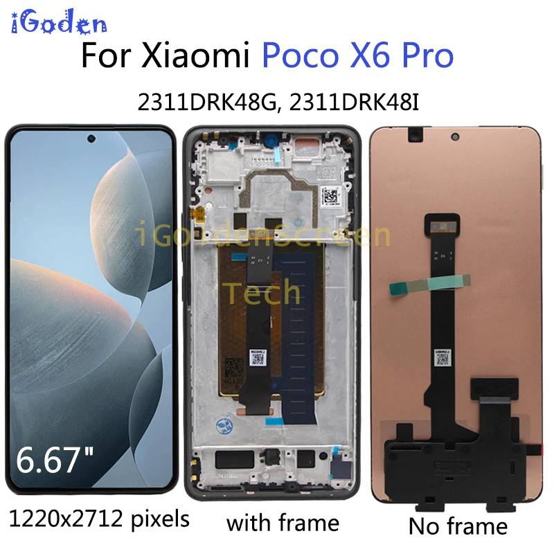 6-67-Super-AMOLED-For-Xiaomi-Poco-X6-Pro-LCD-2311DRK48G-2311DRK48I ...