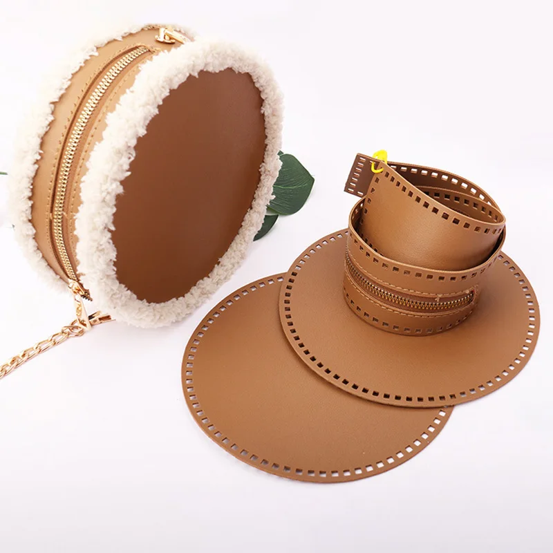 3Pcs-Leather-Bags-Bottom-17Cm-Round-Pu-Leather-Bag-Base-With-Holes-Long ...