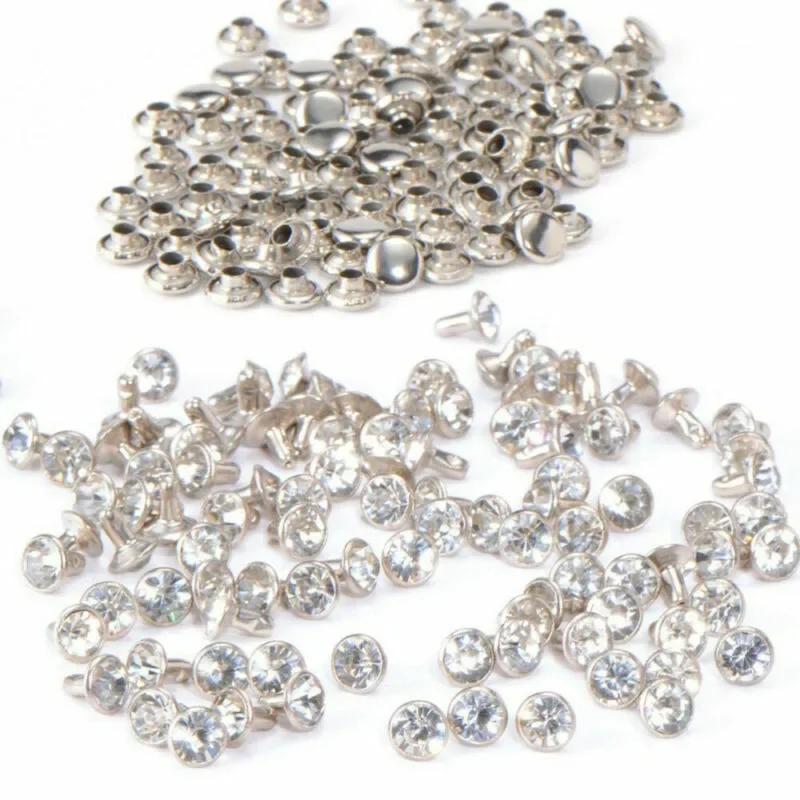 100x-DIY-Round-Rhinestone-Rivets-Studs-Decorative-Jewelry-Rivets-Rivets ...