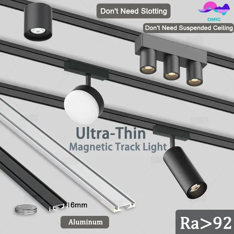 48v Magnet 6mm Ultra Thin Led Ceiling Lights Surface Mounted Magnetic ...