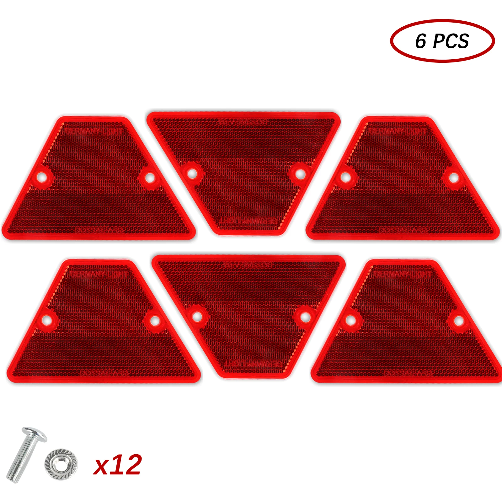 AOHEWEI 6 Pack Rear Reflector Rectangular Safety Reflector Screw In Cat ...