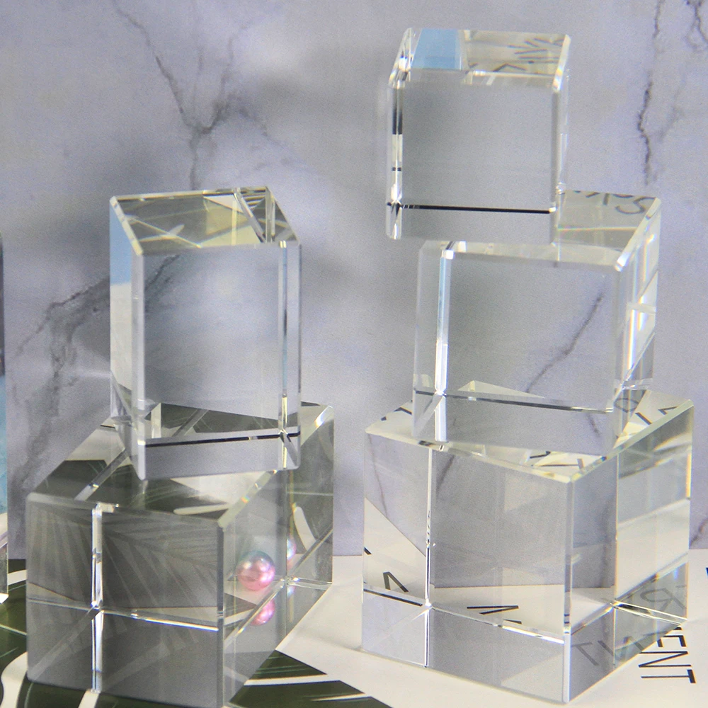 Clear-Crystal-Cube-Paperweight-Exquisite-Crystal-Crafts-Souvenir-DIY ...