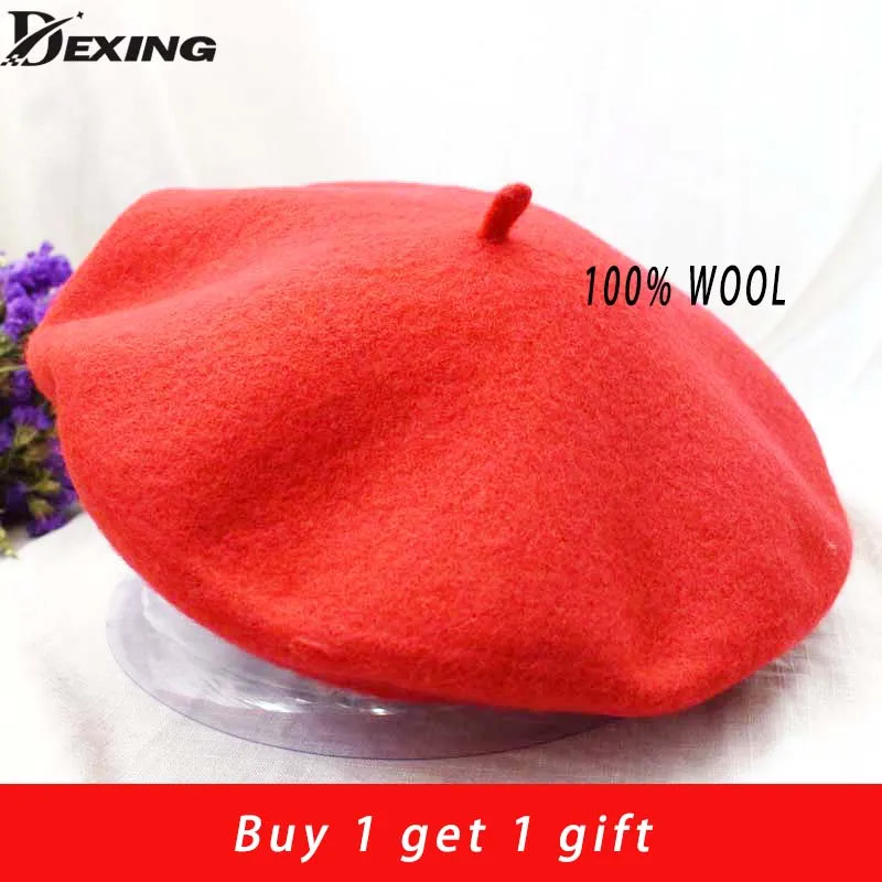 real-wool-Beret-spring-Winter-Women-Lady-Painter-Warm-Walking-Hat ...