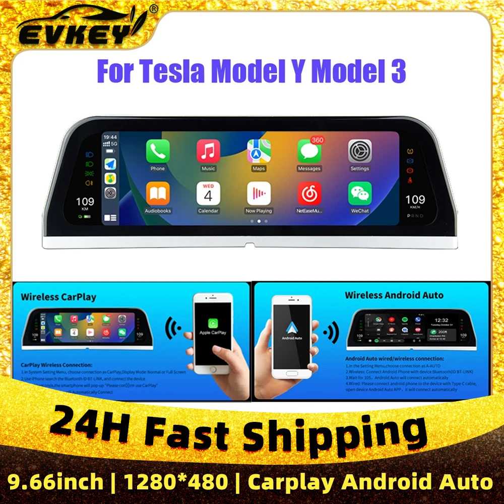 Evkey-9-66-Zoll-hud-f-r-Tesla-Modell-3-y-digitales-Armaturen-brett-Head ...