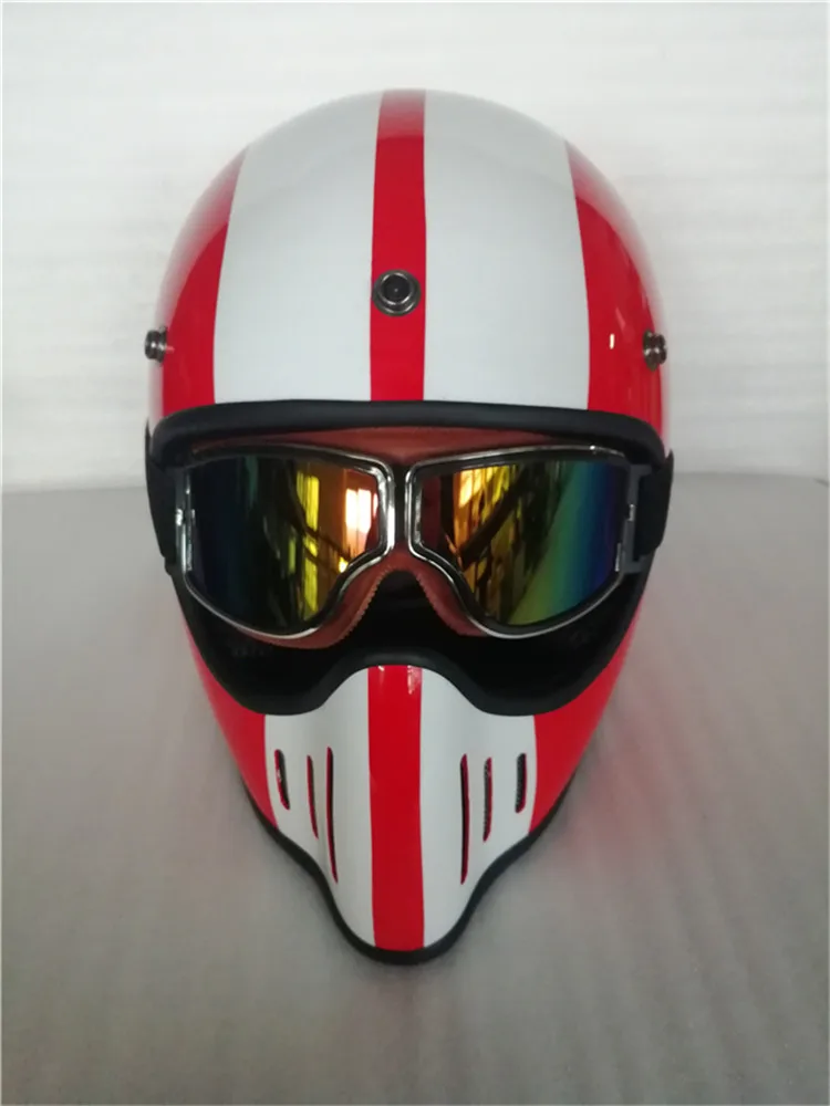TTCO Motorcycle Helmet Moto Cruise Spirit Rider Retro Ghost Glass Fiber ...