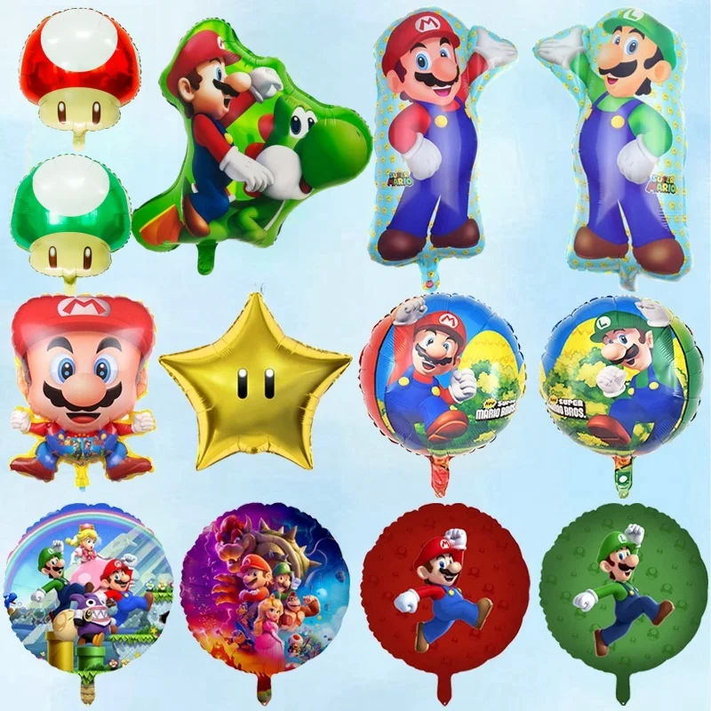 Super Mario Bros Foil Balloon Birthday Party Cartoon Aluminum Film ...