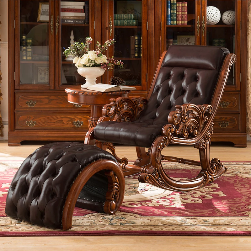 European-luxury-solid-wood-rocking-chair-villa-adult-rocking-chair ...