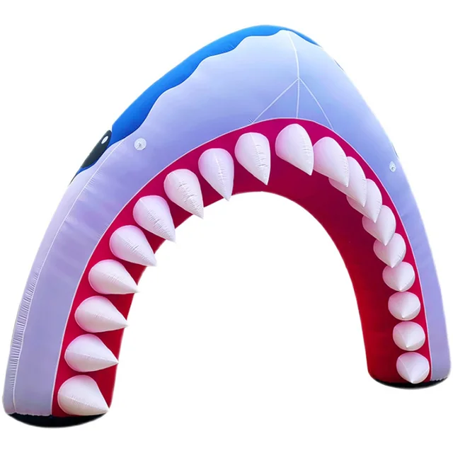 Custom Outdoor Activity Inflatable Shark Mouth Arch With Blower ...