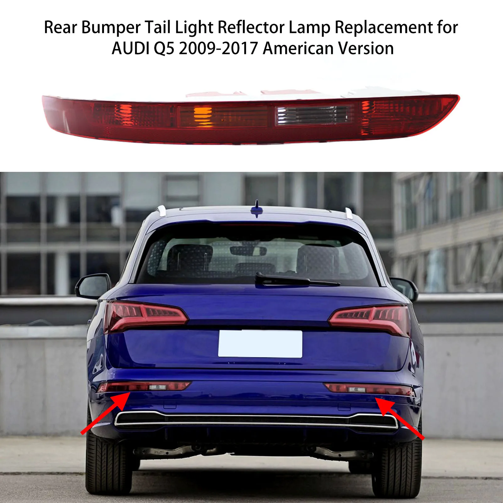 Rear Bumper Tail Light Reflector Lamp Left Red Lens for AUDI Q5 2009 ...