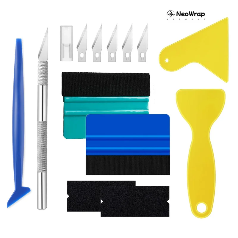 13Pcs-NeoWrap-Car-Vinyl-Wrapping-Tool-Kit-Felt-Edge-Squeegee-Plastic ...