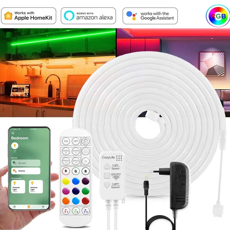 DC12V-Homekit-WIFI-RGB-Neon-Smart-LED-Strip-Light-with-Controller-IR ...