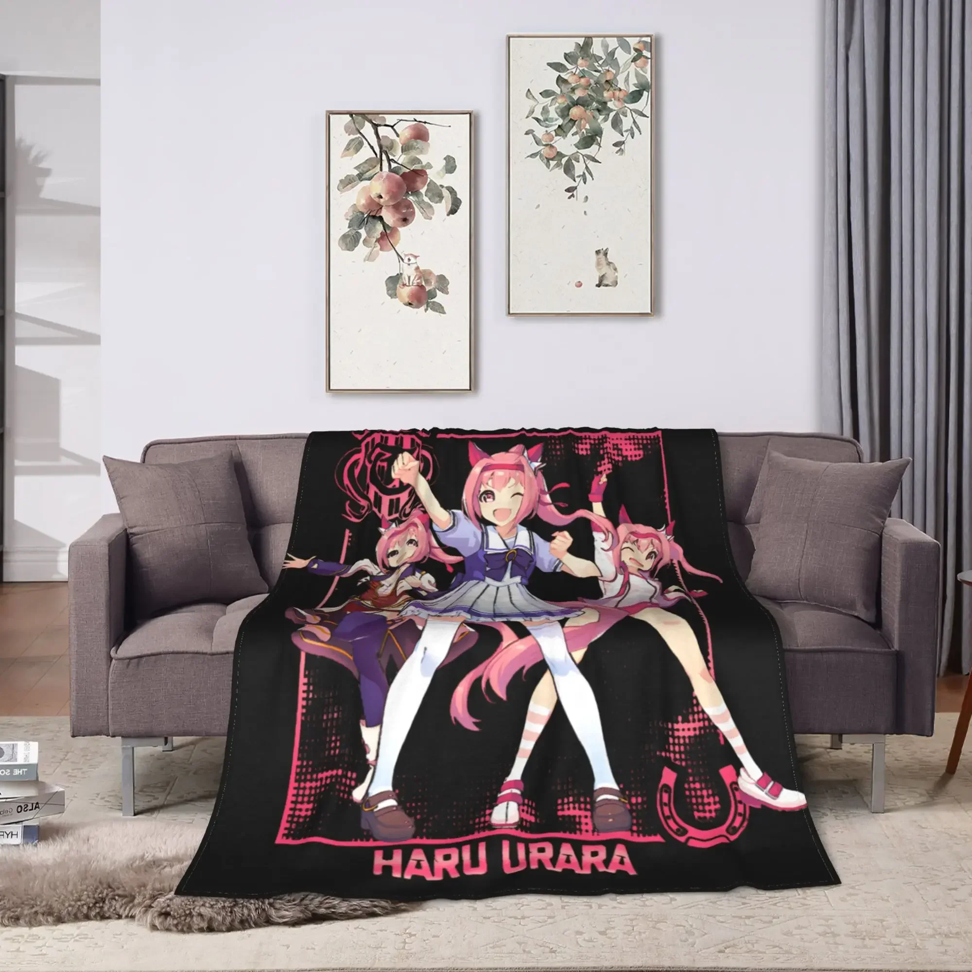 Haru Urara Uma Musume Plush Blanket Flannel Throw Soft Warm Bedspread ...