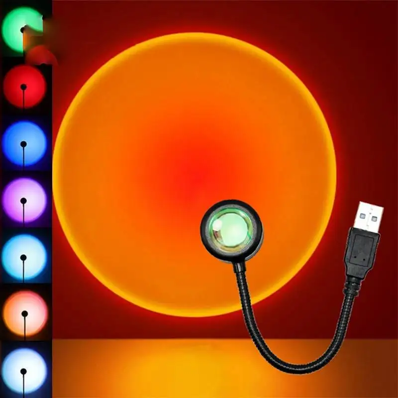USB-Sunset-Lamp-LED-Rainbow-Neon-Night-Light-Projector-Photography-Wall ...