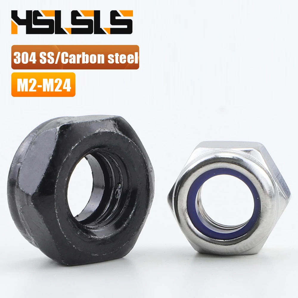 Hex Nylon Insert Lock Nut M2 M2.5 M3 M3.5 M4 M5 M6 M8 M10 M12 M14 M16 ...