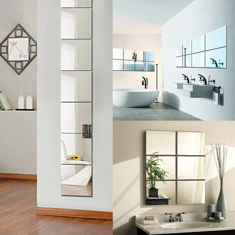 Flexible Mirror Sheets Self Adhesive Removable Non Glass Mirror Tiles ...