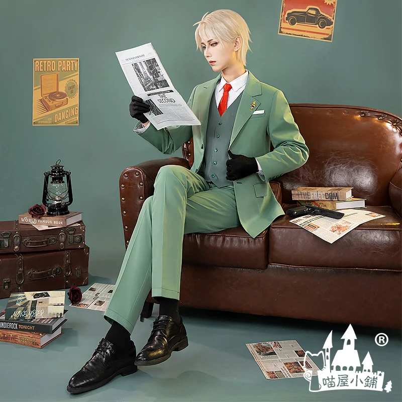 Anime-Spy-X-Family-Loid-Forger-Cosplay-Costumes-Twilight-Green-Suit ...