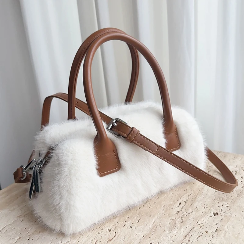 Korean Fashion Faux Fur Bags For Women Luxury Designer Handbags Purses ...