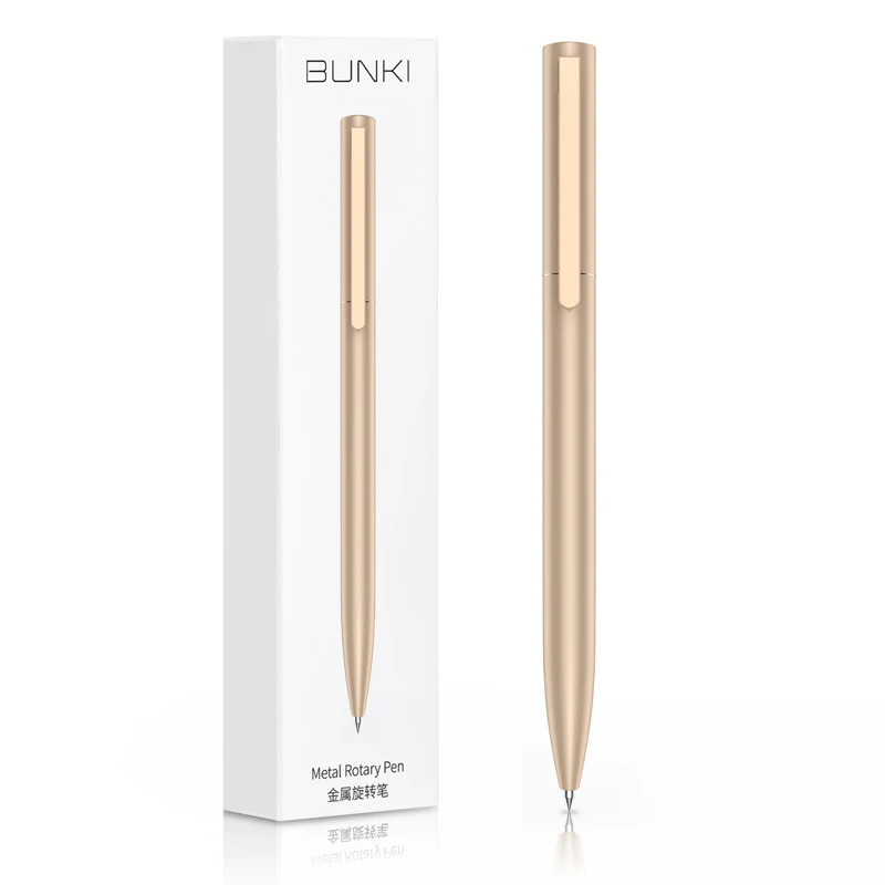 BUNKI 메탈 사인 펜 볼펜, 0.5MM 젤, PREMEC 부드러운 스위스 리필, 검정 잉크, 사무실, 학교 필기용 펜 ...