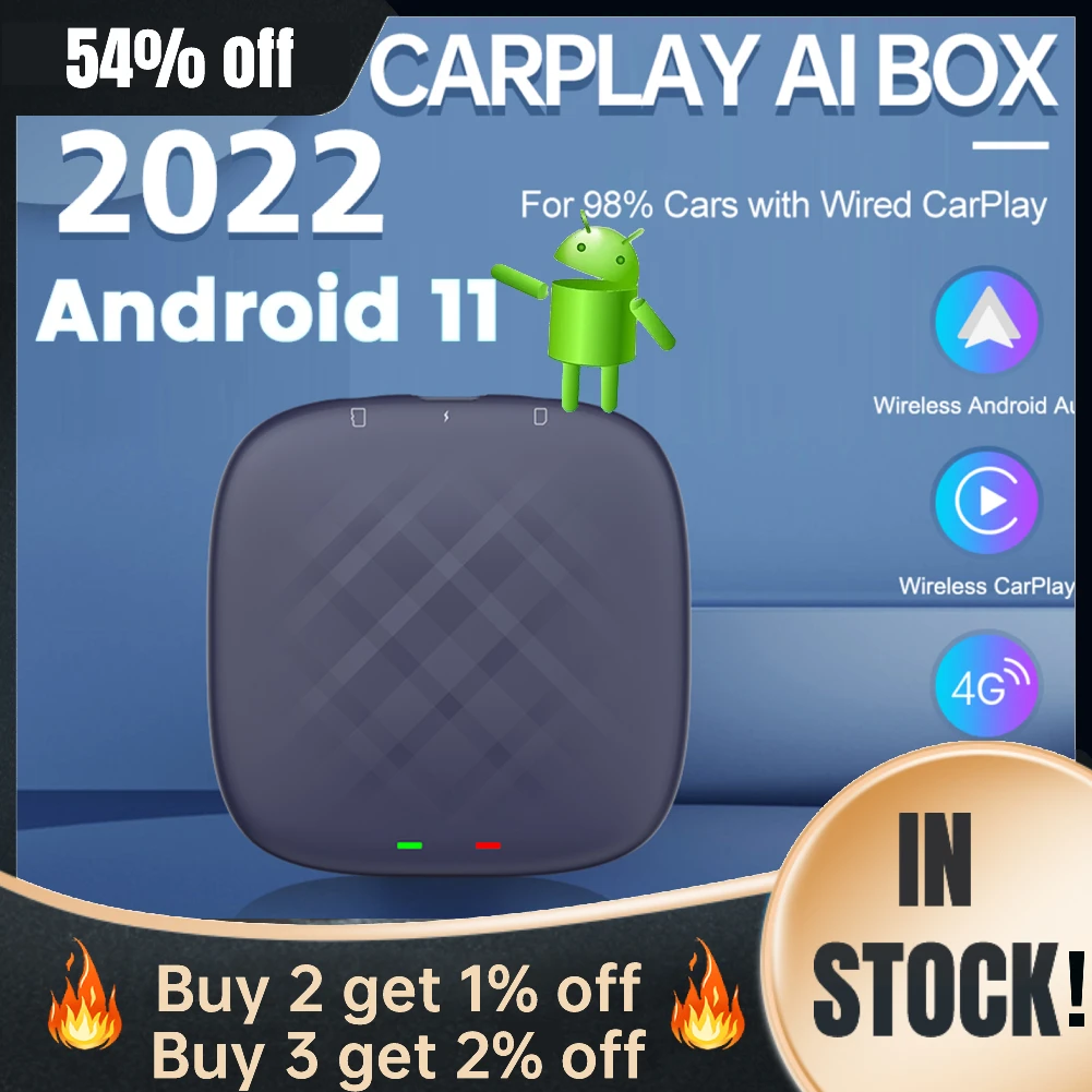 Carlinkit CarPlay Mini Ai Box Android 11.0 4 + 64GB Wireless CarPlay ...
