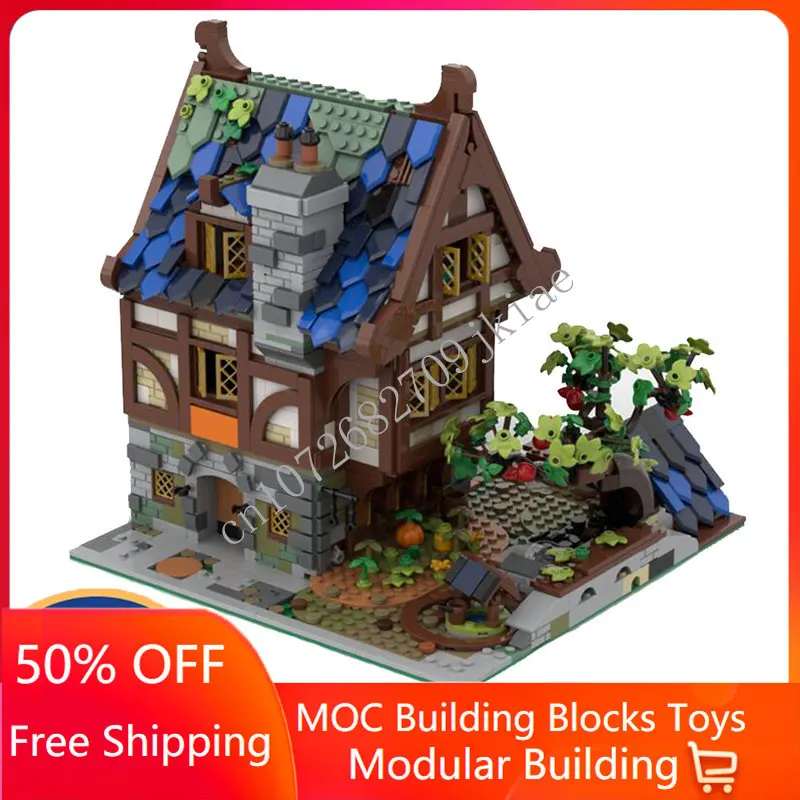 2115PCS Customized MOC Modular 21325 Medieval tavern street view ...