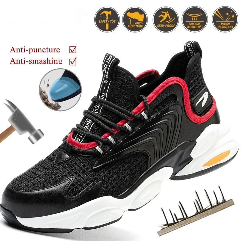 Men's Work Shoes Non-slip Construction Shoes Men's Work Boots ...