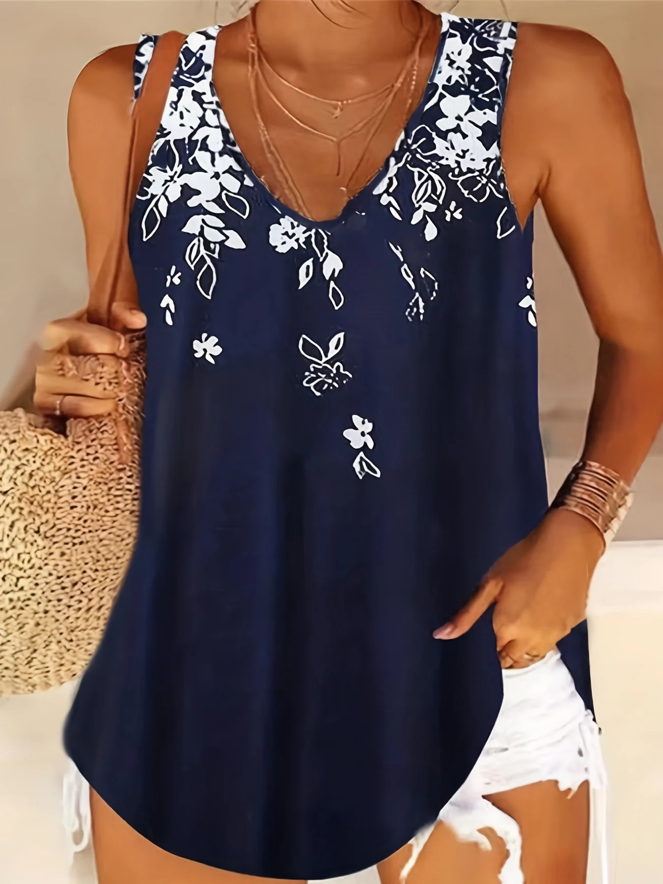 2024 Summer Fashion Womens V Neck Camis Sleeveless Tank Tops Summer ...