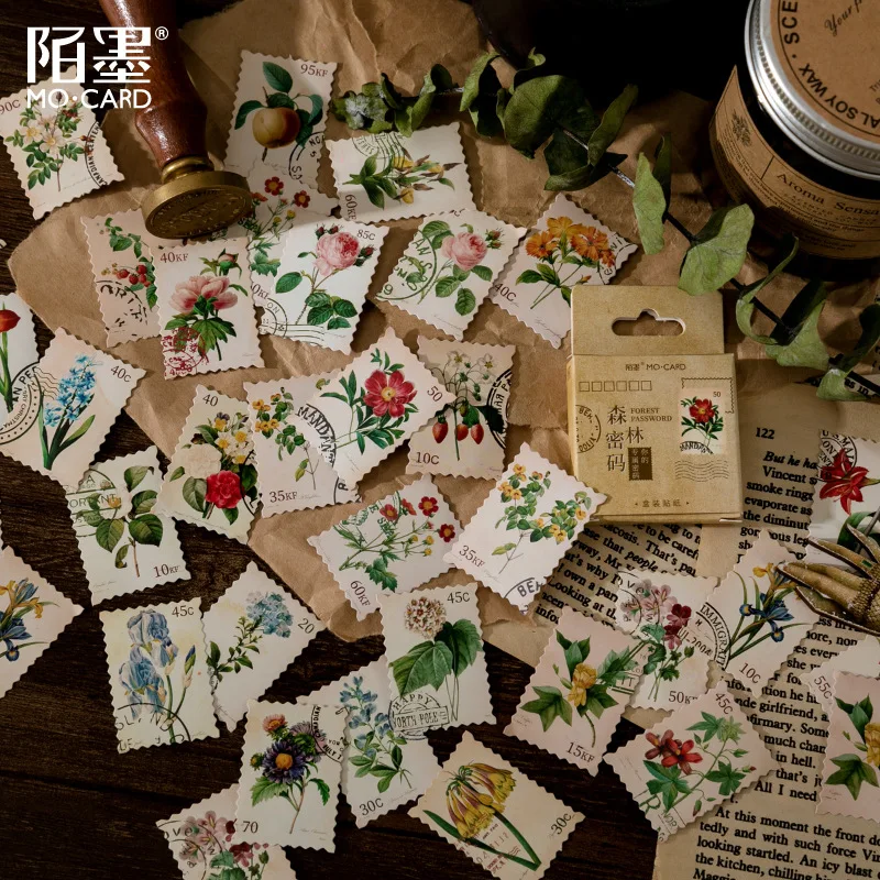 45-pcs-set-Retro-Style-Forest-Password-Paper-Stickers-Scrapbooking-Diy ...