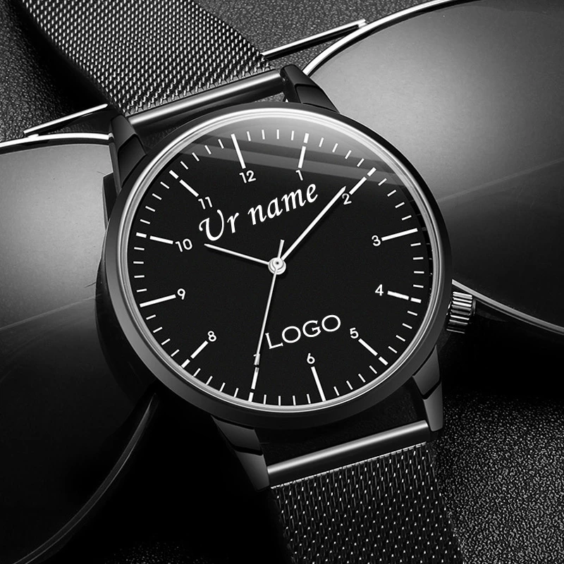 Personalized Engraved with Your Name Logo Text On Dial Men's Women's ...