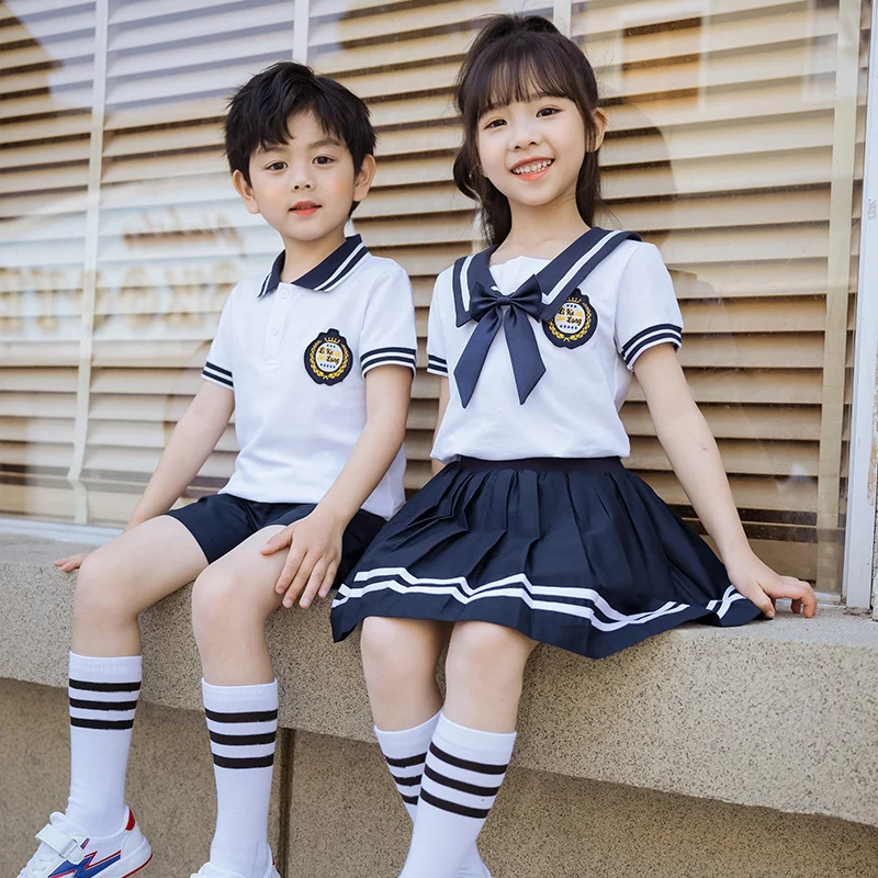 children's class uniforms, summer primary navy skirt for school sailor ...